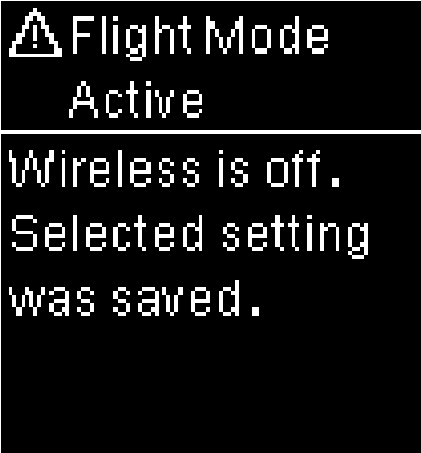 Flight Mode Active - Setting saved